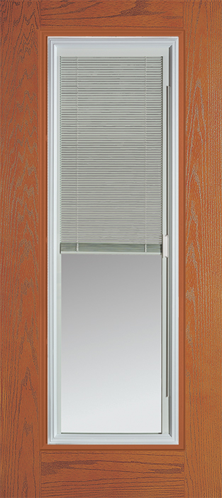 TF20FMB Flush-Glazed Oak Grain Textured Fiberglass Exterior Door with ...
